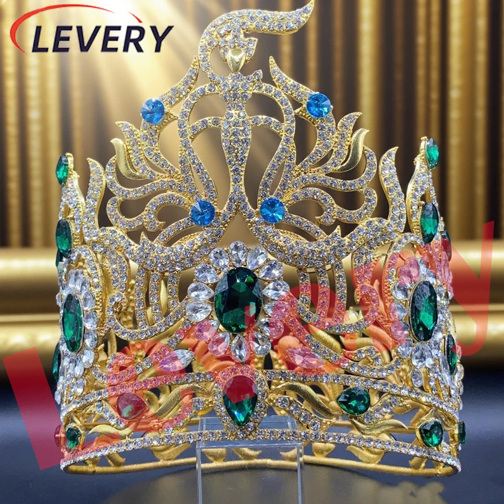 Levery Large Tiaras and Crowns for Women Crystal Tall Pageant Crowns ...