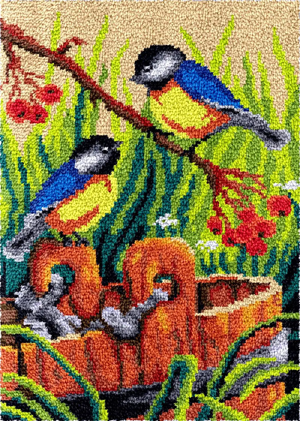Birds latch hook rug kits carpet Crafts for adults embroidery on ...