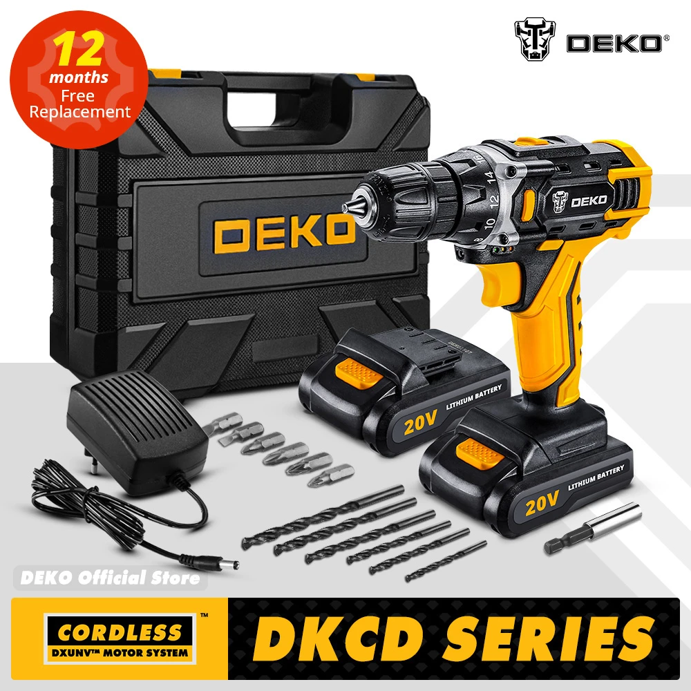 DEKO 20V MAX Cordless Drill Power Tools Wireless Drills Rechargeable ...