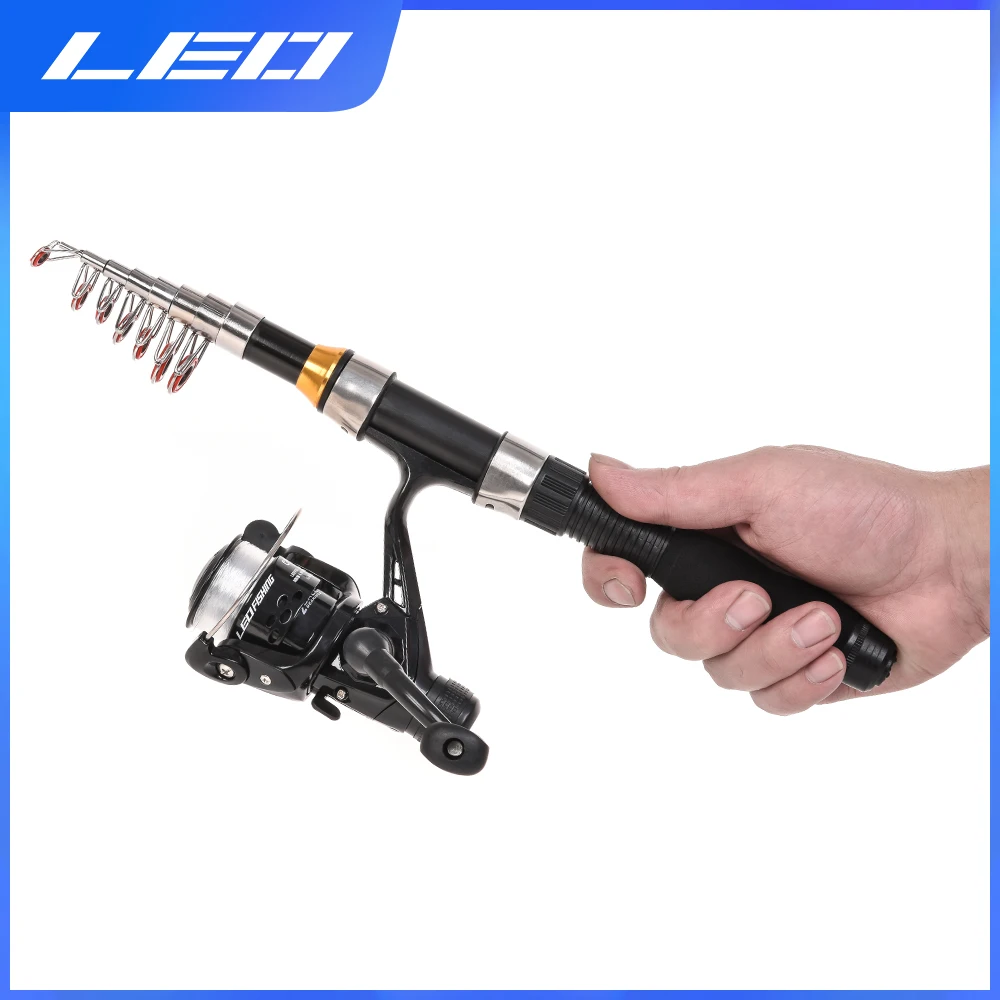LEOFISHING Super Mini Short Lure Telescopic Fishing Rods Spinning 1.0M ...