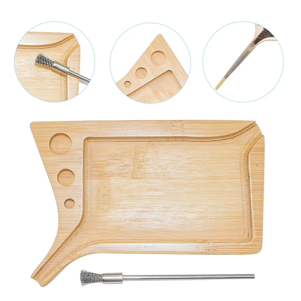 Multipurpose Wood Herb Tobacco Rolling Tray with Funnel Tool Loader ...
