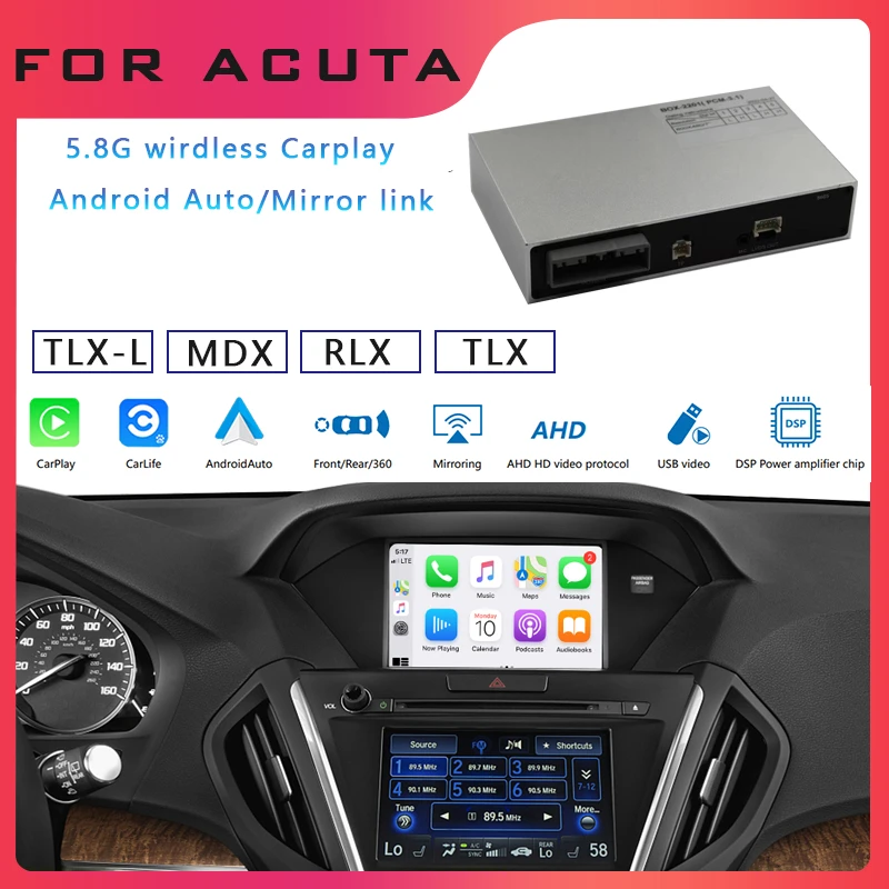 Car Wireless Apple Carplay & Android Auto Ai Box Module For Acura Tlx-l Mdx Rlx Tlx 2013-2019 ...