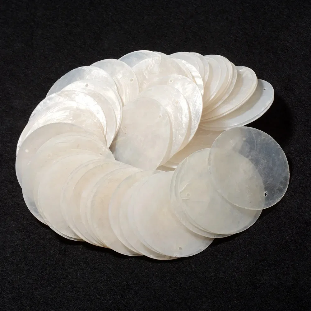 50mm-50pcs-Natural-Shells-Round-Slices-Ornaments-DIY-Manual-Material ...