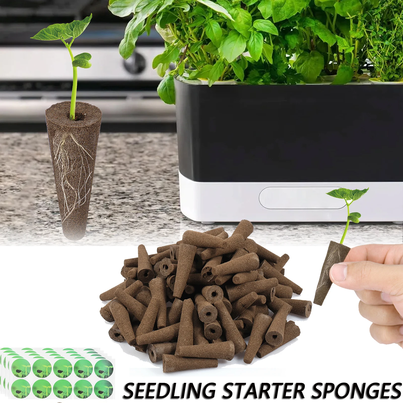 100Pcs-Seed-Grow-Sponges-Replacement-Root-Growth-Sponges-Seedling-for ...