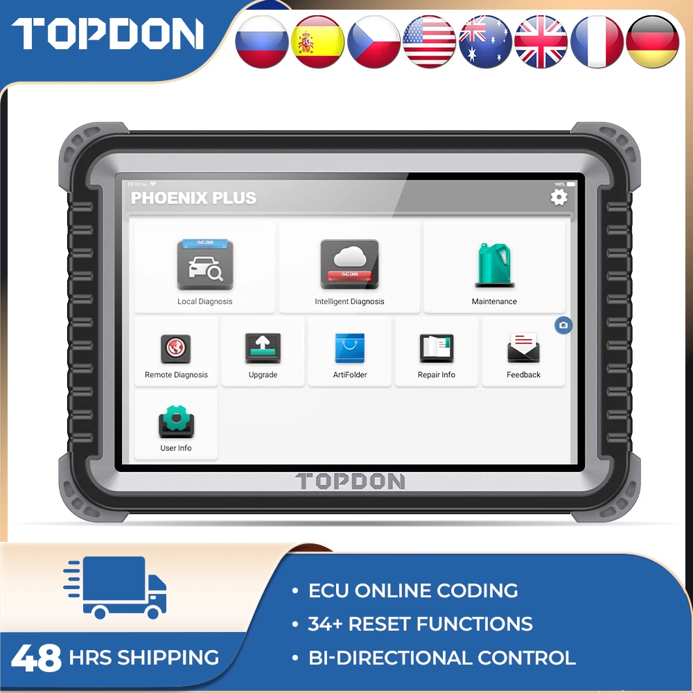 TOPDON-Codifica-o-Online-Chave-Bidirecional-Phoenix-Plus-OBD2-Scanner ...