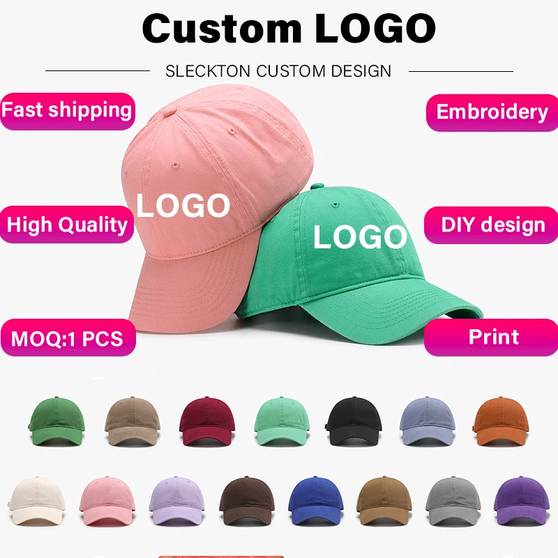 SLECKTON-Custom-Logo-Embroidery-Hat-Baseball-Cap-for-Men-and-Women ...