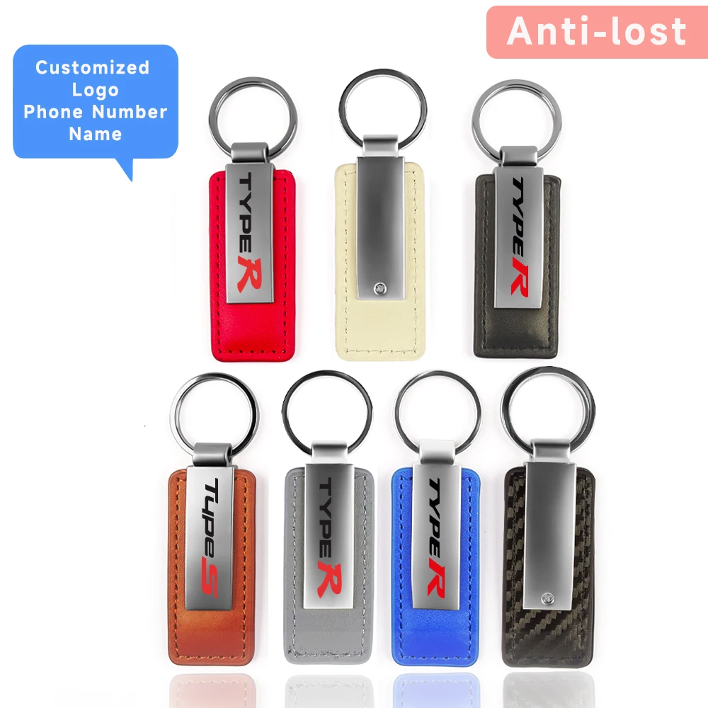 Auto Classic keyring Car Carbon Fiber Fob Metal leather keychain For ...