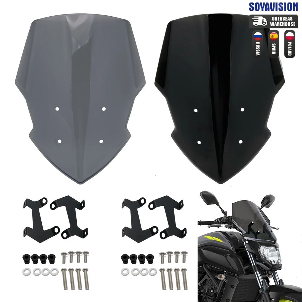 Black-Clear-Pare-Brise-Suits-Headlights-Motorcycle-Windshield-For ...