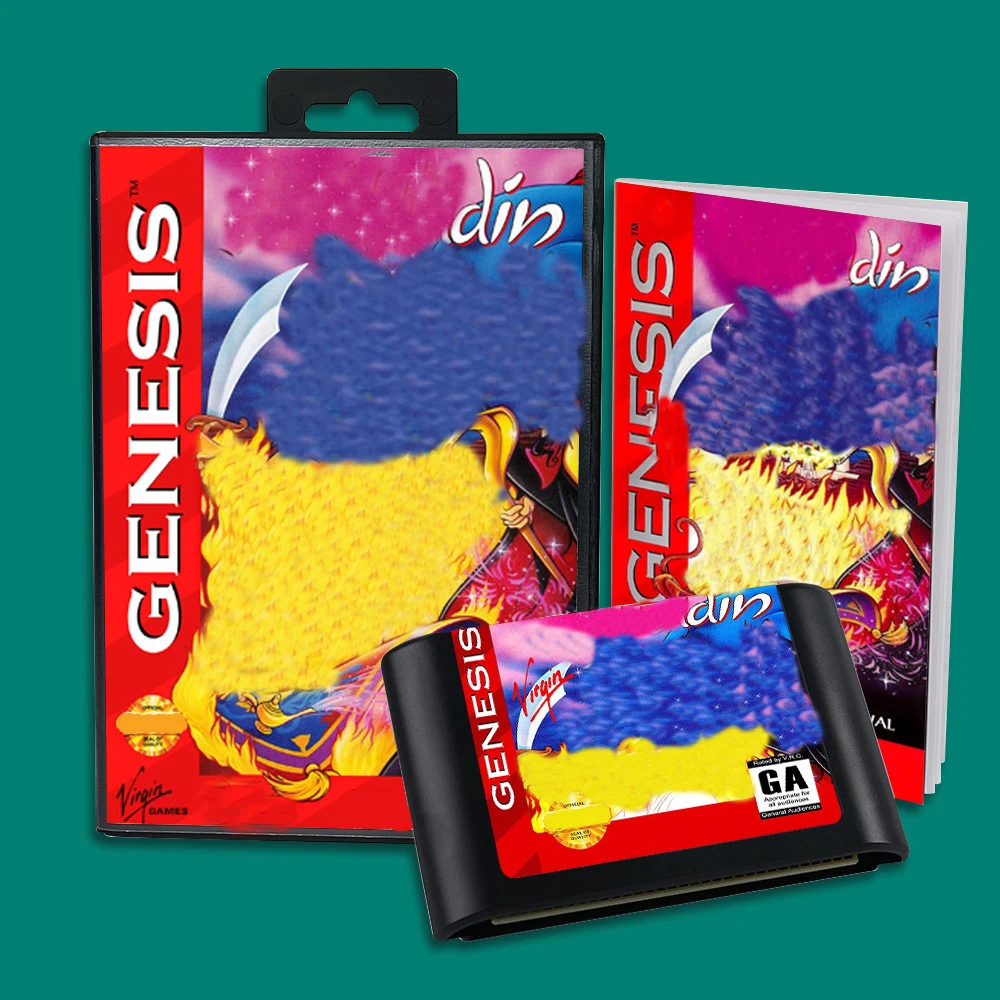 Aladdining-USA-Lable-Game-Cartridge-Box-Manual-For-Sega-Megadrive ...