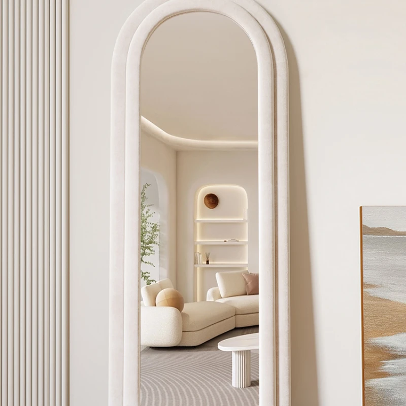 Mirror-Full-Body-Dressing-Mirror-Mesh-Red-Cream-INS-Style-French-Arched ...