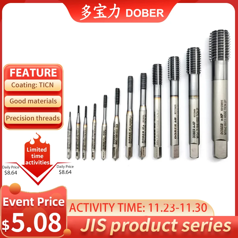 DOBER-Machine-Tap-HSSE-CPM-Straight-Flute-Screw-Thread-Tap-Set-Plug-Tap ...
