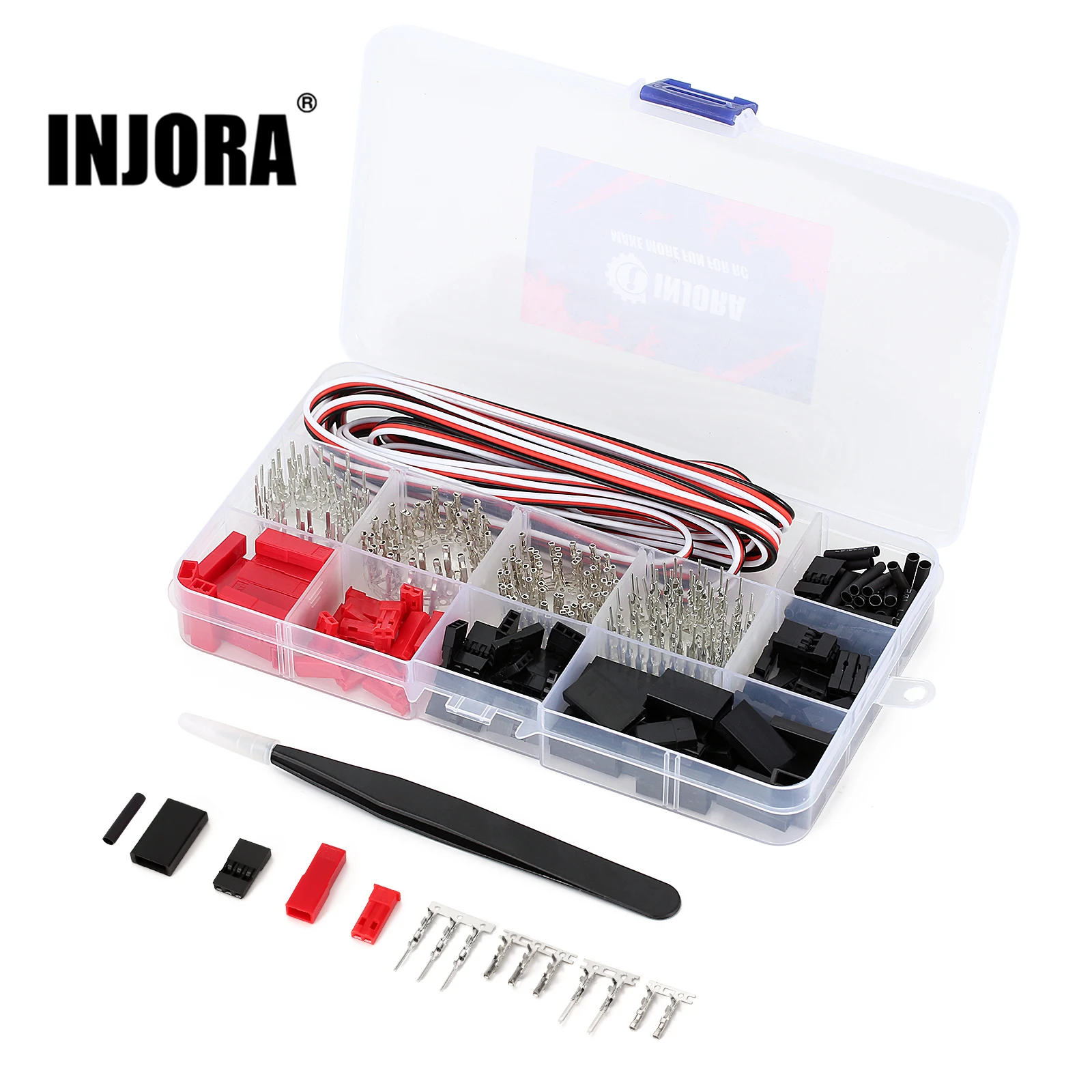 INJORA Servo Plug Male Female JST JR Connector Crimp Pin Wire Set for ...