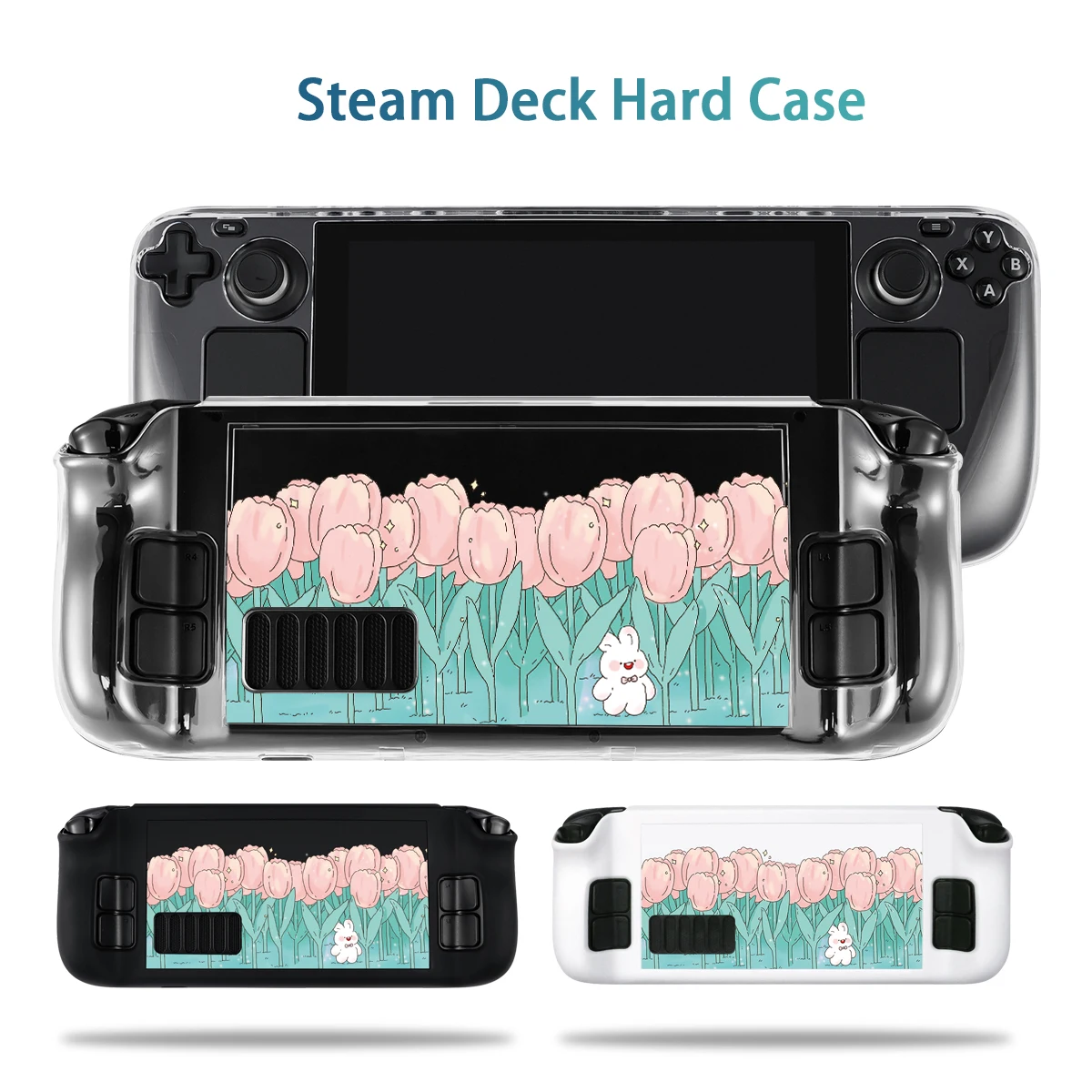 Steam-Deck-Case-Console-Pastel-Pink-Tulip-Bunny-Cover-Hard-PC ...