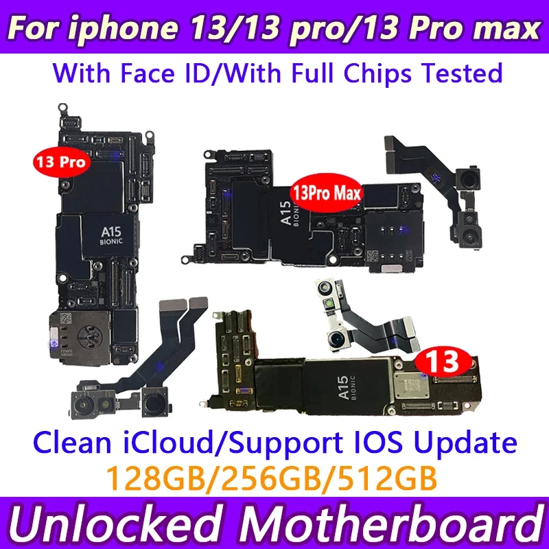 Free-shipping-Mainboard-For-iPhone-13-13-pro-max-Motherboard-With-Face ...