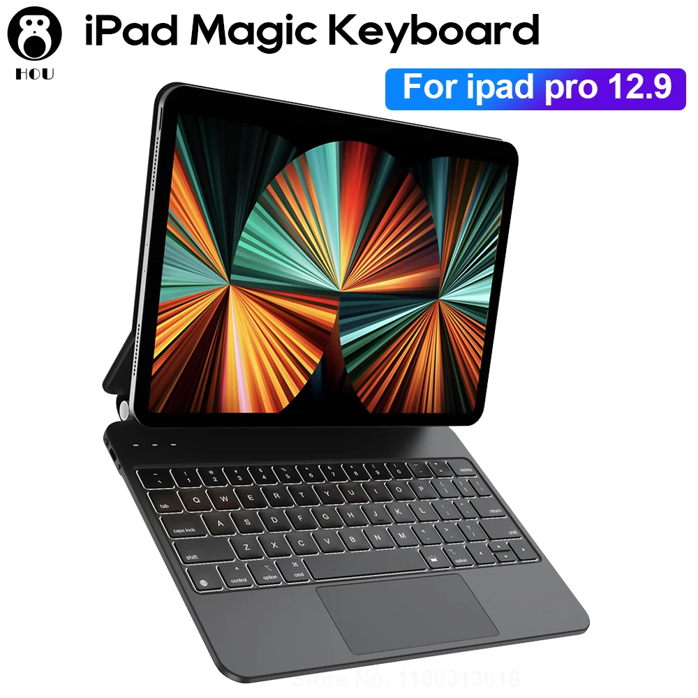 HOU-Magic-Keyboard-For-iPad-Pro-12-9-2021-3rd-4th-5th-Wireless ...