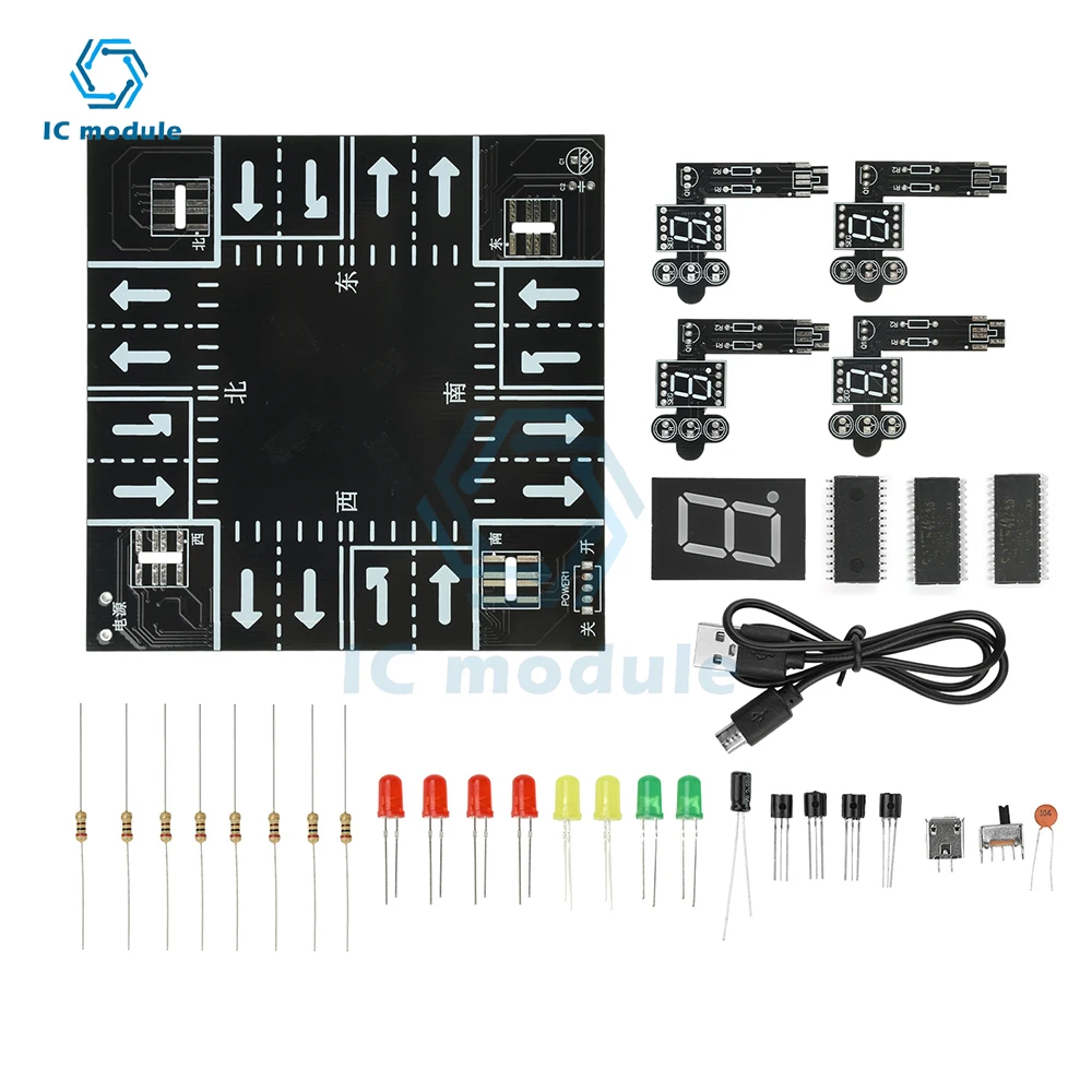 DC 5V Traffic Light Simulator DIY Kit Soldering Practice Kit Signal ...