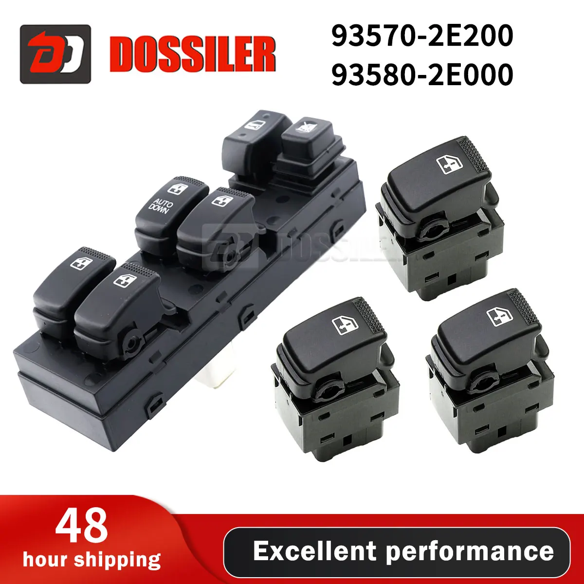 93570-2E000 93580-2E000 Dossiler NEW Left Front Drive Power Window Main ...