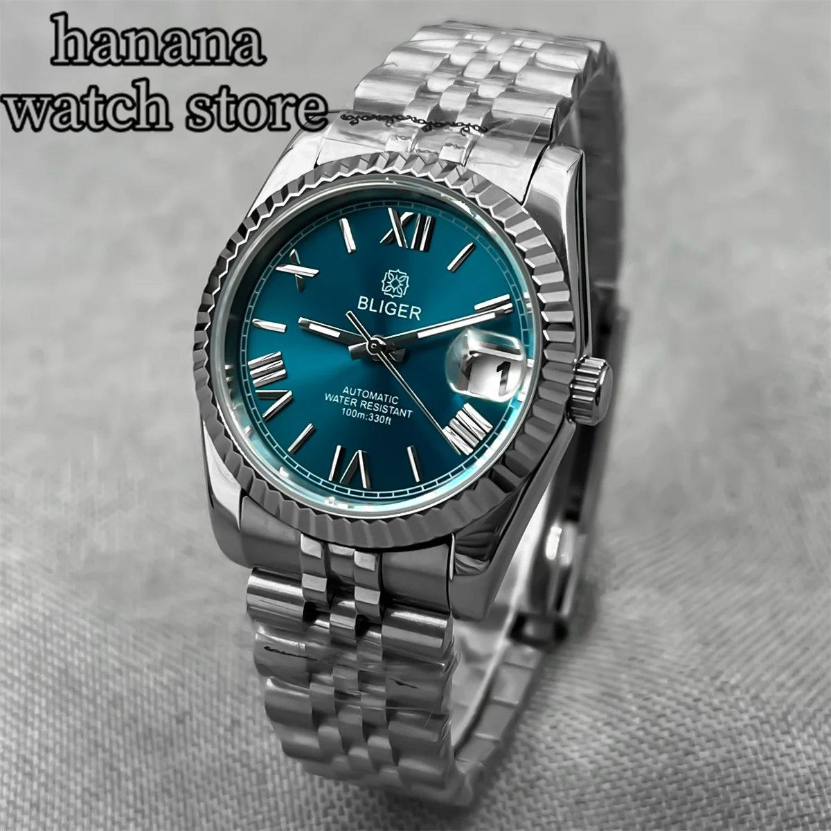 BLIGER 36mm /39mm Blue dial NH35 Automatic mechanical Men's Watch ...