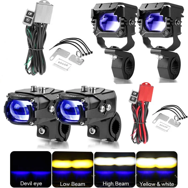 Led Auxiliary Headlights Motorcycle | Mini Projector Led Car Spotlights ...