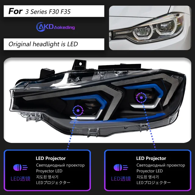 AKD Car Lights for BMW F30 LED Headlight Projector Lens F31 Head Lamp ...