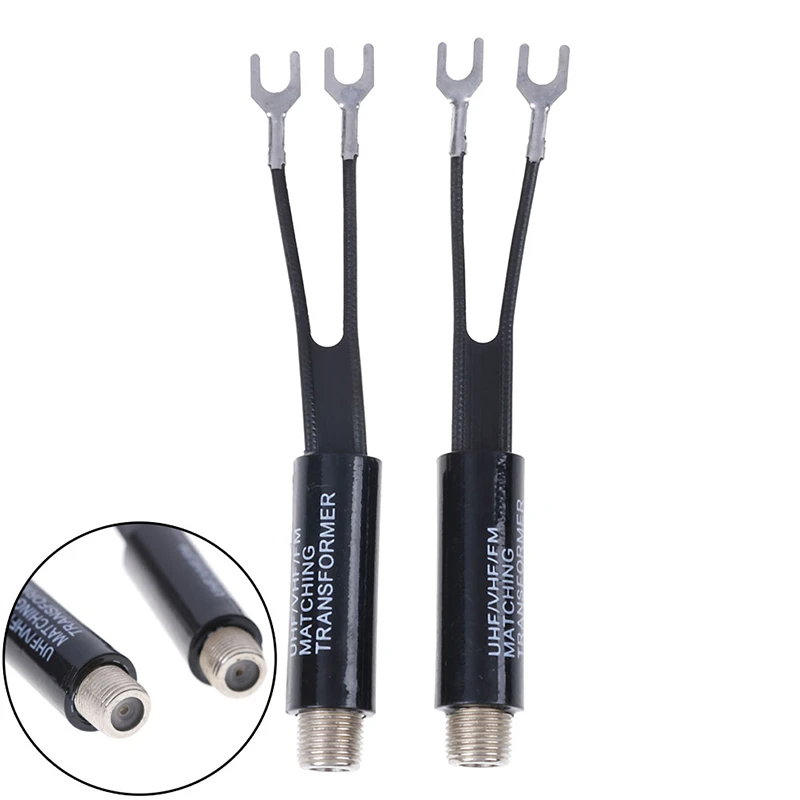 2Pcs Transformer Adapter UHF/VHF/FM/TV F Cable 75 300 Ohm Balun Antenna ...