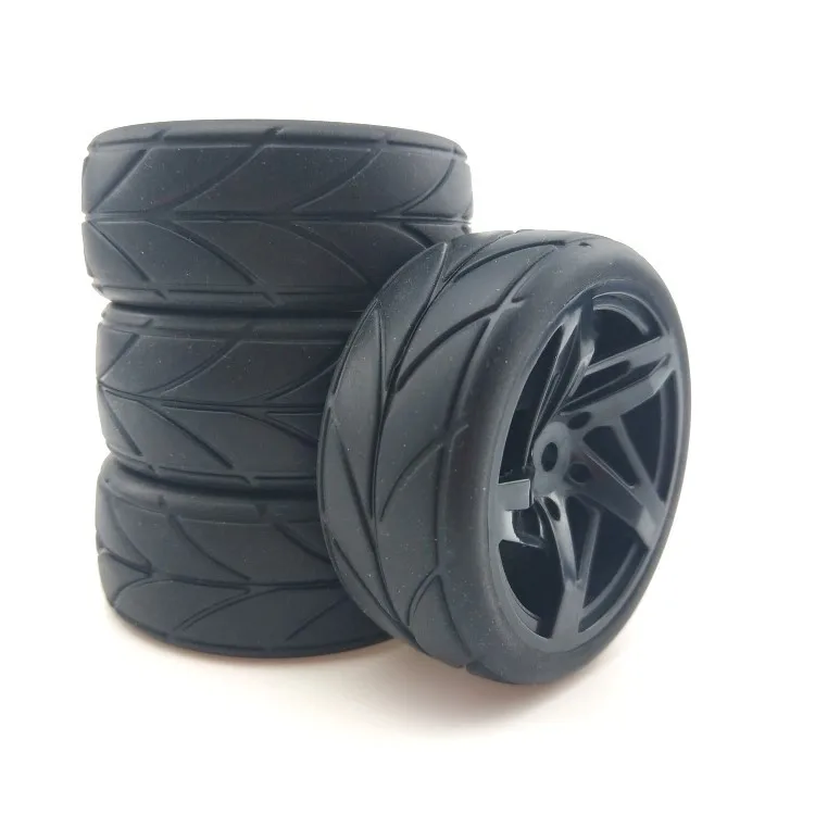 4Pcs-RC-6030-6081-Rubber-Tires-Plastic-Wheel-For-HSP-HPI-1-10-On-Road ...