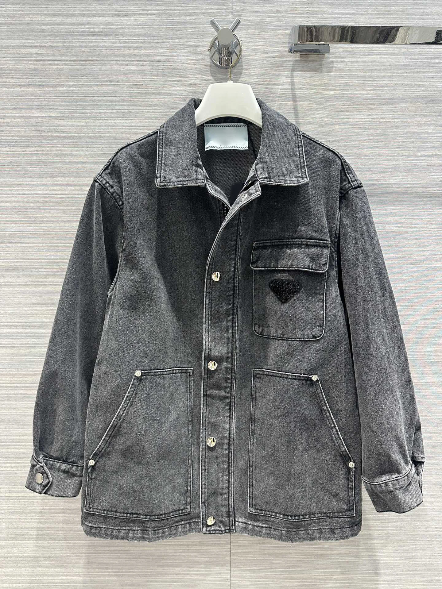 Stone-ash-enzyme-wash-cargo-pocket-Denim-jacket-jacket-shoulder-loose ...