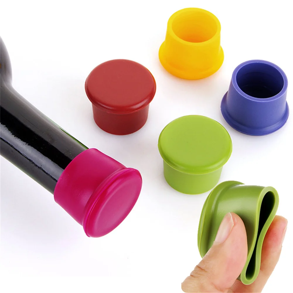 Silicone-Wine-Stopper-Leak-Free-Wine-Bottle-Fresh-Keeping-Sealers-Beer ...