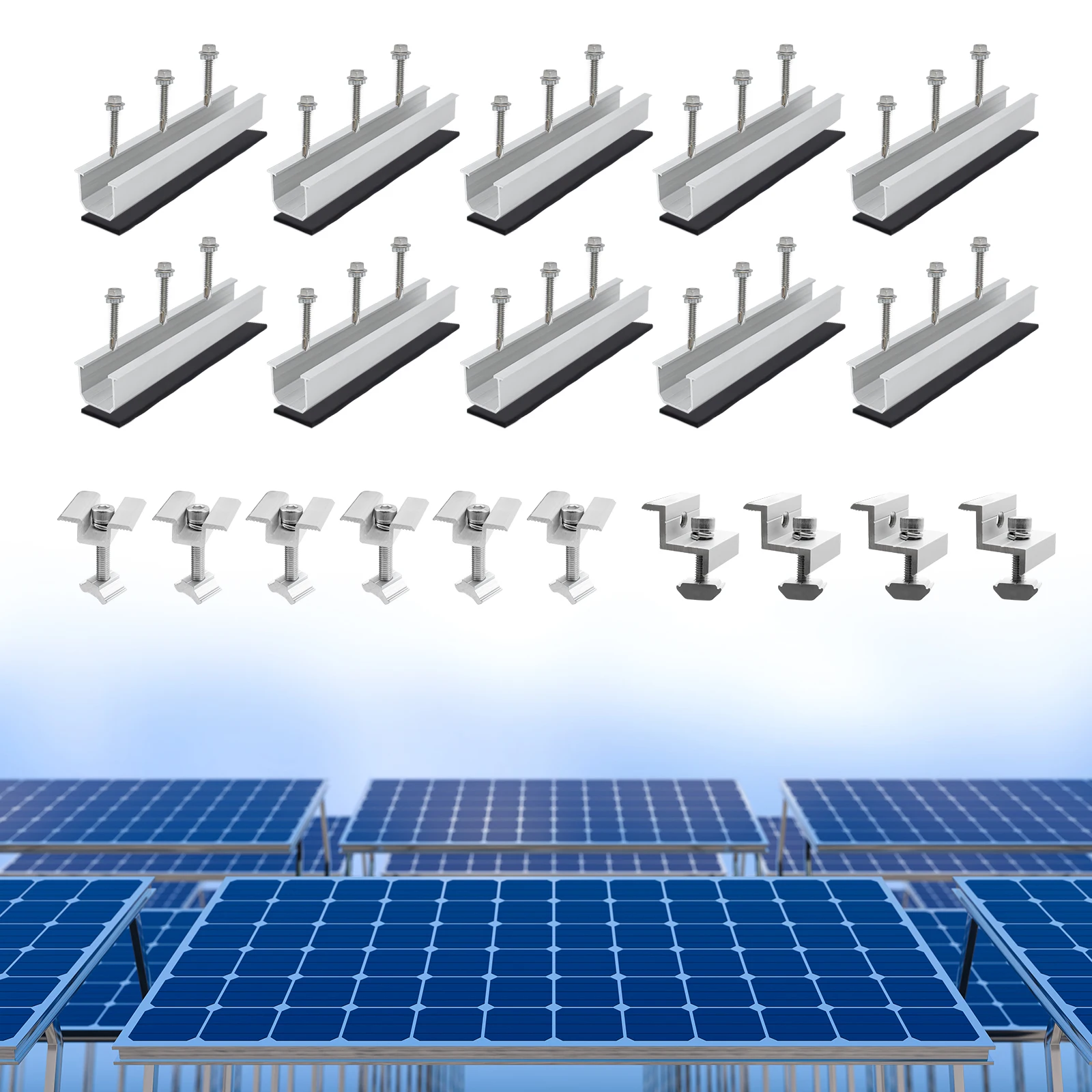 6Pcs-10Pcs-Solar-Panel-Module-Aluminum-Bracket-Rail-Bracket-Rail ...