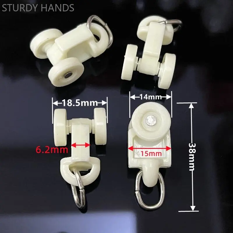 10Pcs Electric Curtain Track Wheel Curtain Accessories Hook Pulley ...