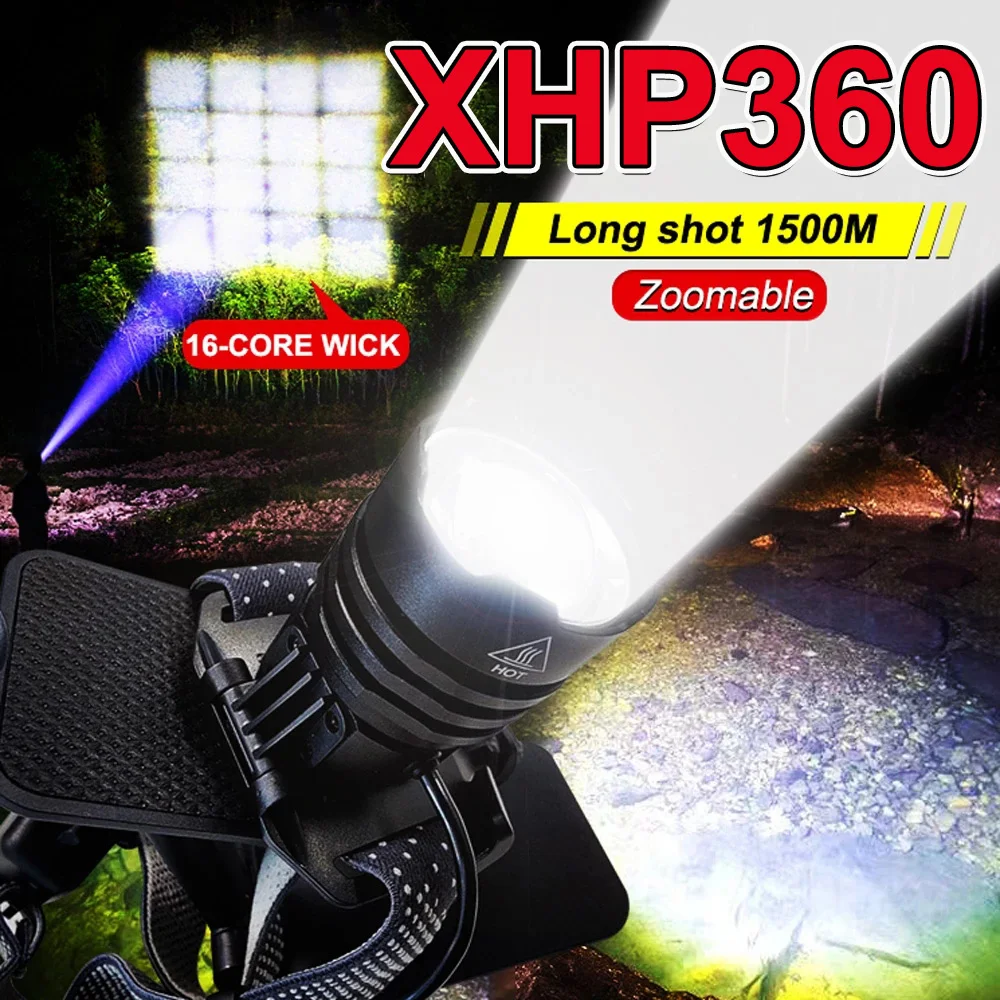 XHP360-Powerful-Headlamps-High-Power-LED-Headlight-Head-Flashlight ...