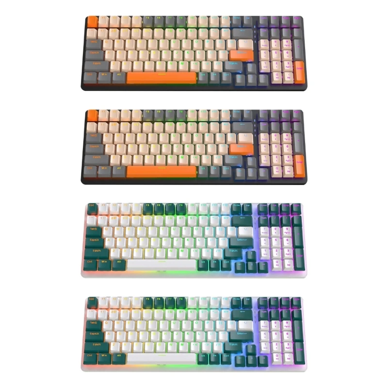 K6 100 Key RGB Keyboard Gaming Mechanical Keyboards 2.4G Bluetooth ...