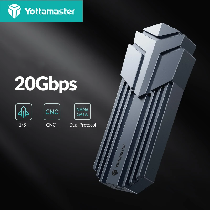 Yottamaster-20Gbps-SSD-External-Case-M-2-NVMe-SATA-Enclosure-USB-3-2 ...