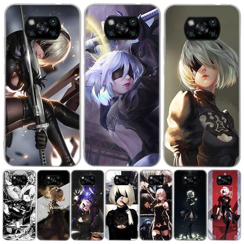 2B Nier Automata Anime para Xiaomi Poco X3 Nfc X5 X4 M2 M3 M4 Pro F3 F2 ...