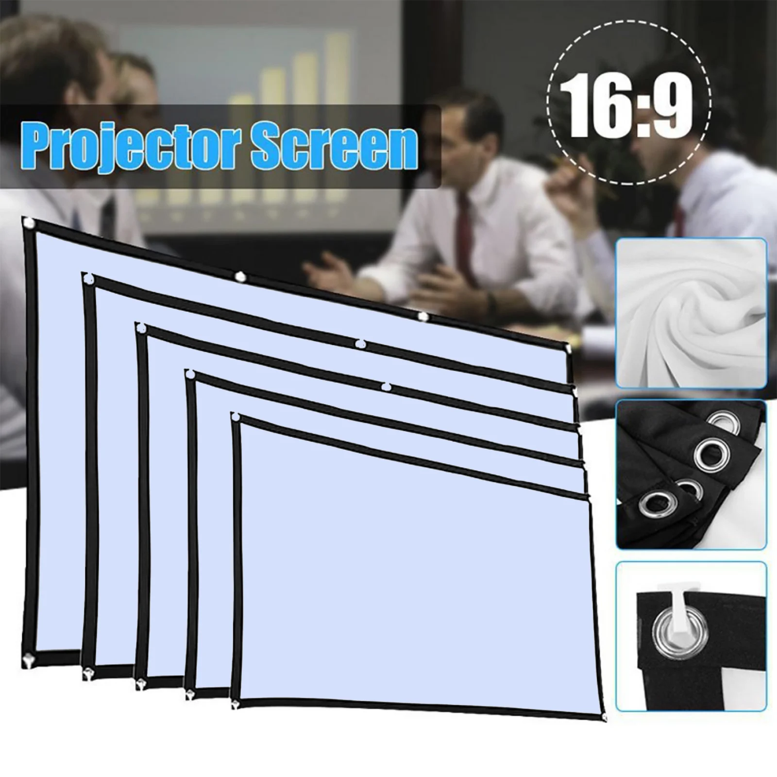 Simple-Projector-Screen-Portable-Projection-Curtain-Cloth-Home-Cinema ...