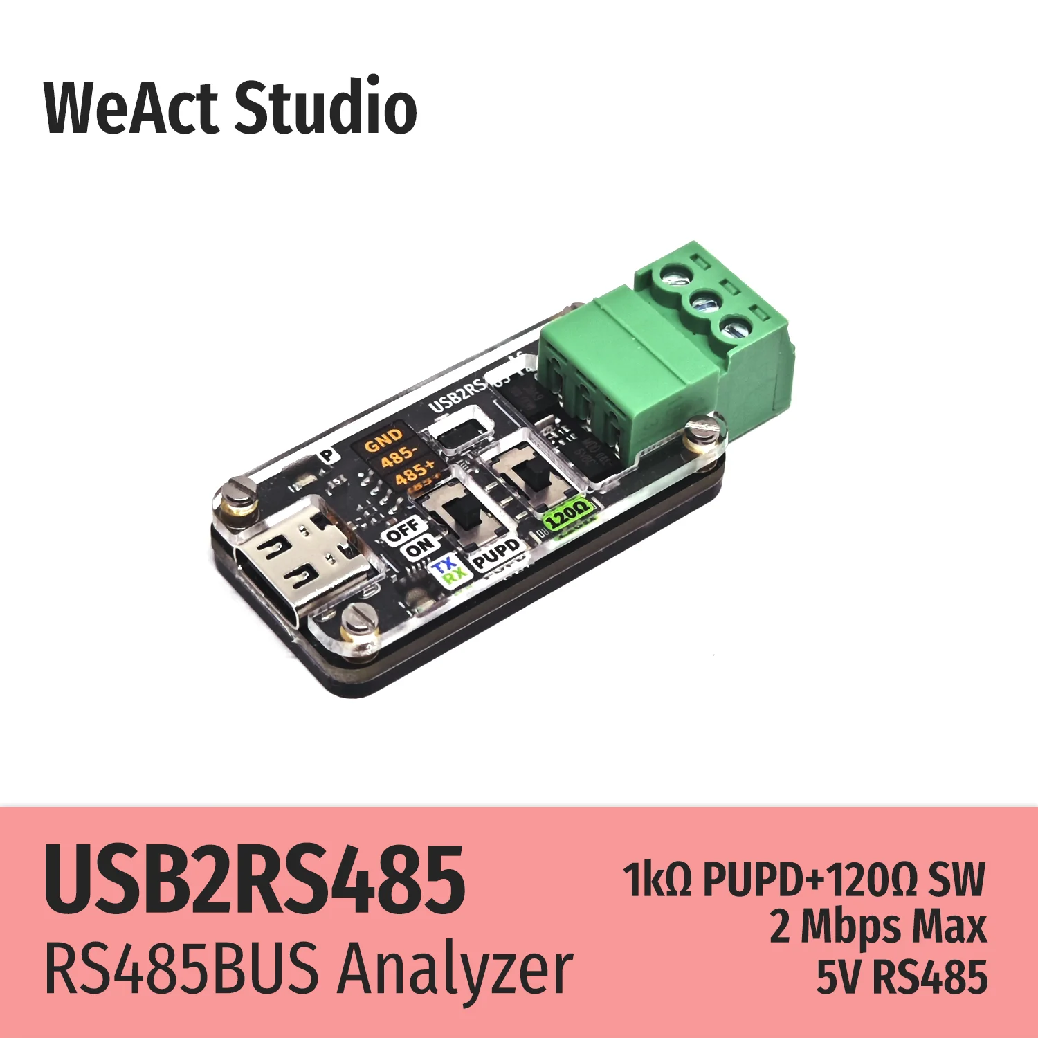 WeAct USB To RS485 485 Converter Module RS485BUS Analyzer 1KΩ 120Ω ...