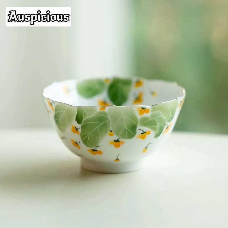 70ml-Pure-Hand-painted-Golden-Osmanthus-Teacup-Trace-White-Gold ...
