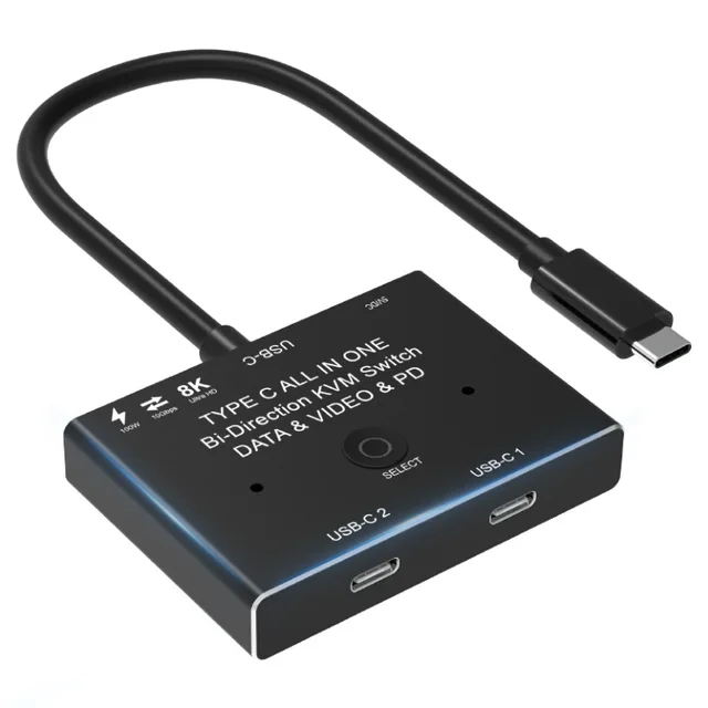 NEW 8K Type-C Bi-Direction Switch 1x2/2x1 data video switcher USB 3.1 ...