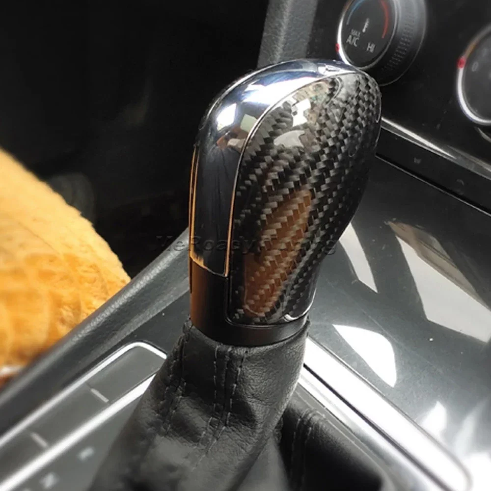Carbon-Fiber-Car-Shift-Knob-Handle-Gear-Side-Cover-DSG-Emblem-for-VW ...