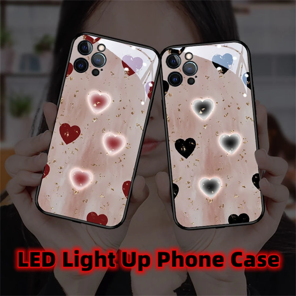 Glowing-Love-Heart-Led-Light-Phone-Case-Call-Flash-Glitter-Cover-For ...