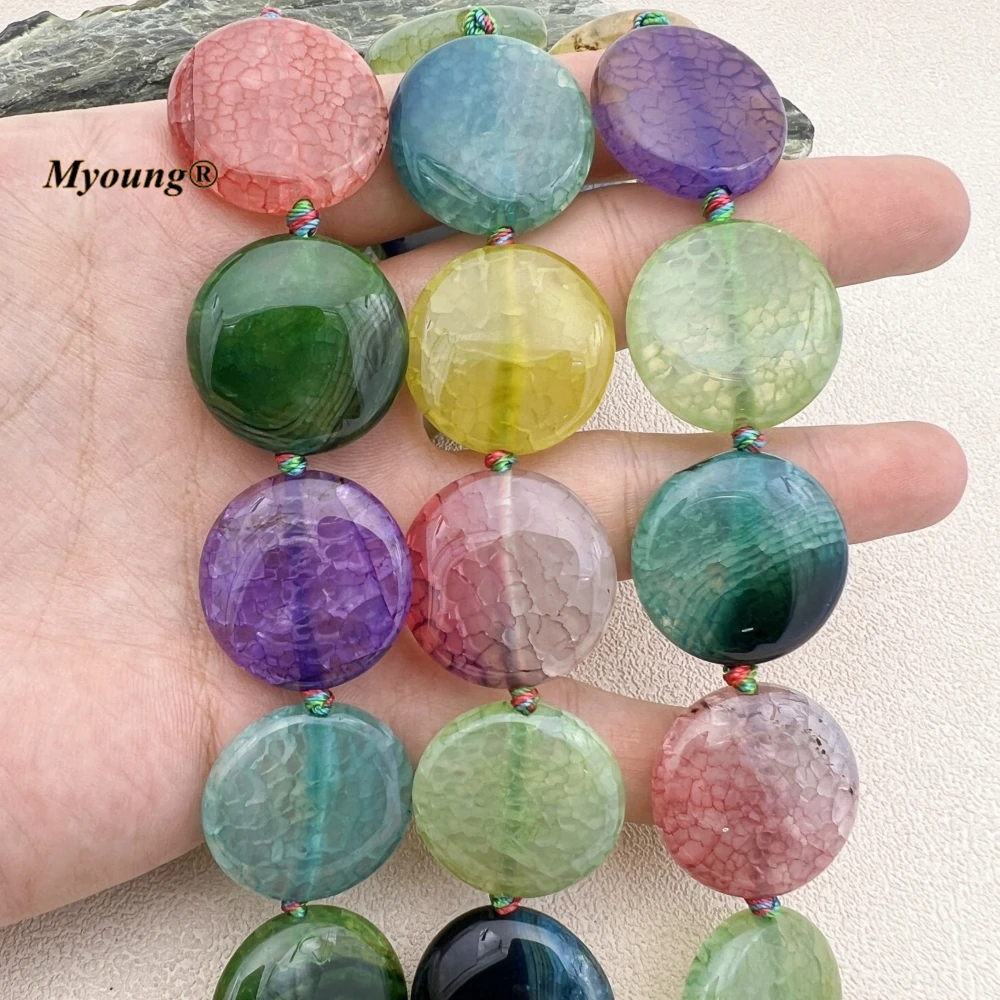20mm-25mm-Large-Multicolor-Dragon-Veins-Agates-Round-Slice-Coin-Beads ...