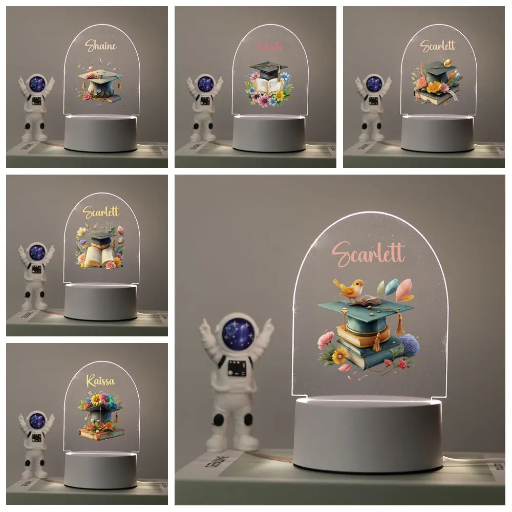 Modern Personalize Custom Graduation Cap Children'S Lamp 3D Night Light ...