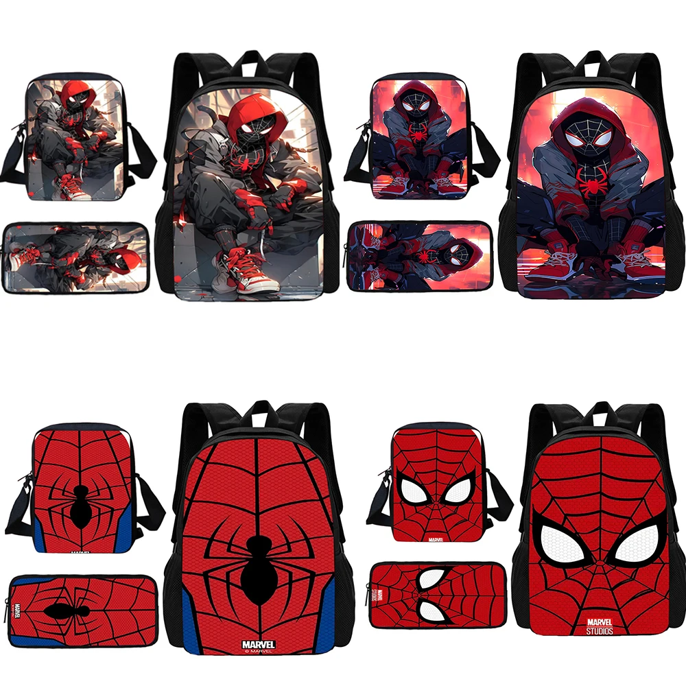 3-pcs-set-Cute-anime-Spiders-man-Child-School-Backpack-With-Shoulder ...