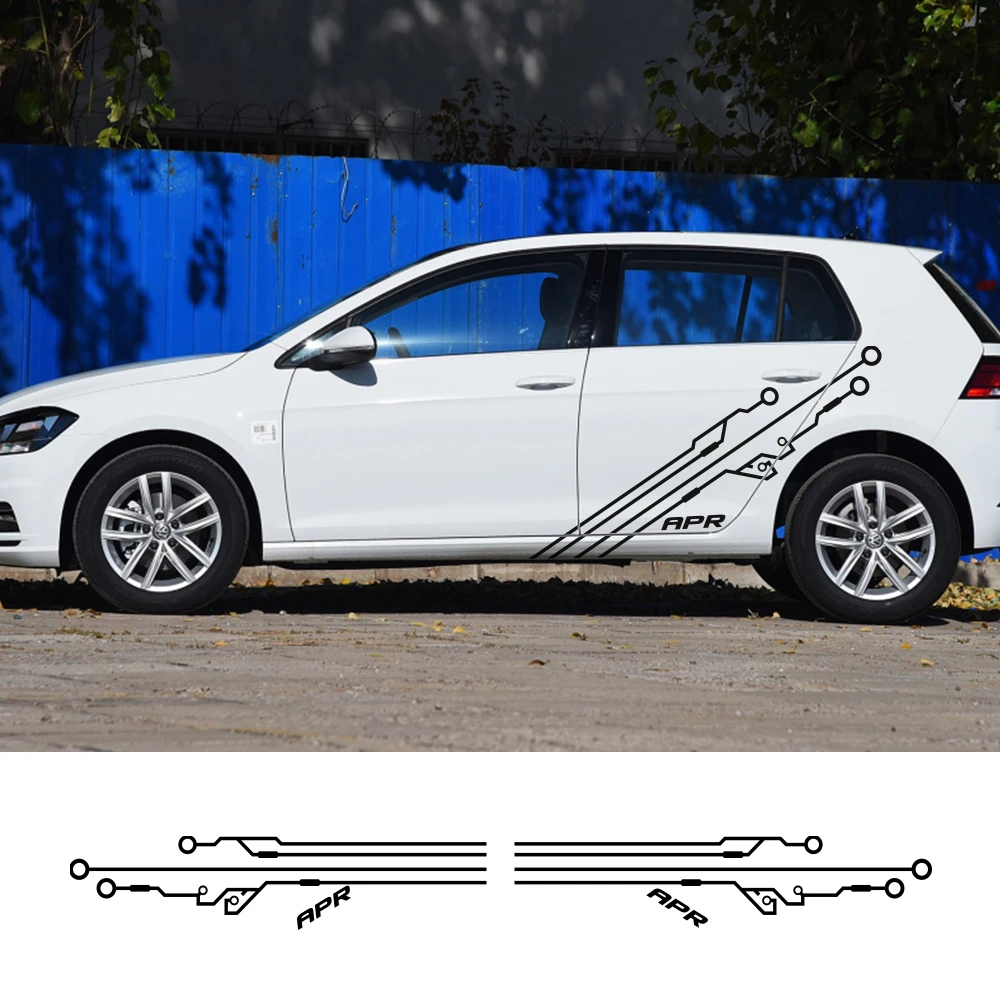 2PCS Car Door Side Stickers For Volkswagen VW Golf 4 5 6 7 MK7 MK4 MK2 ...