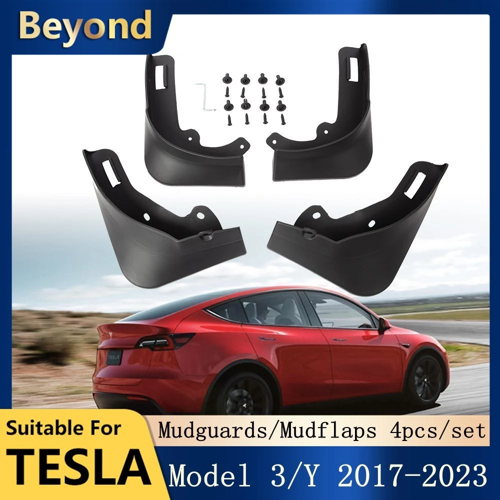 For Tesla Model 3 Model Y 2017 2023 Invisible Mud Fenders Mudguard ...