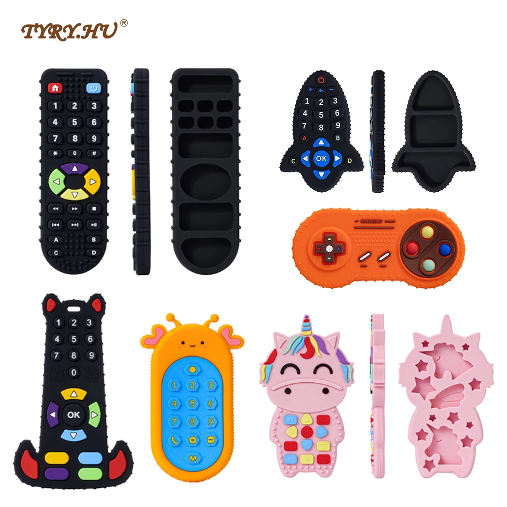 1PC Silicone Baby Teether TV Remote Control Shape Teether Rodent Gum ...