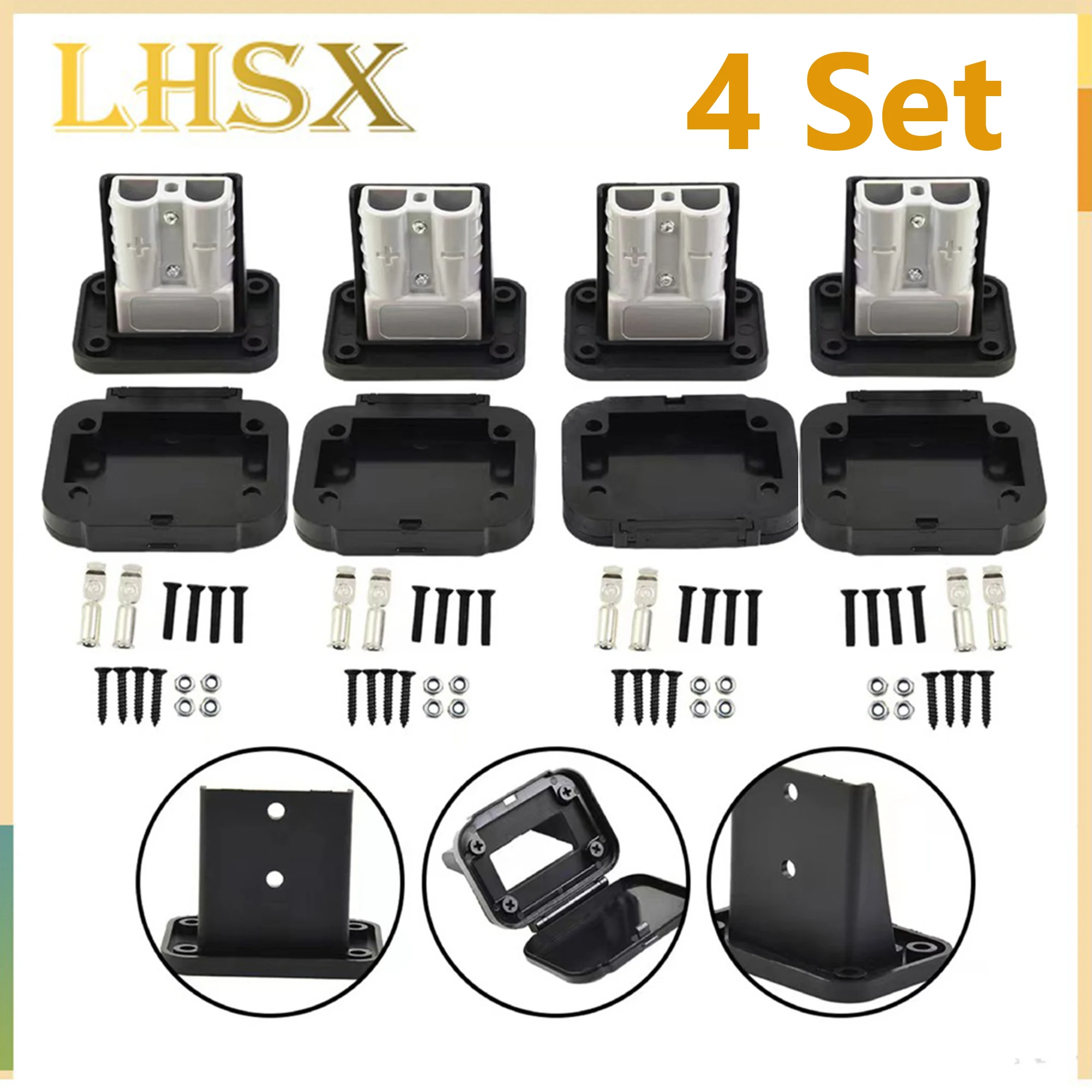 4 Set 50A/120A Connector for Anderson Plug Mounting Base with Dust ...