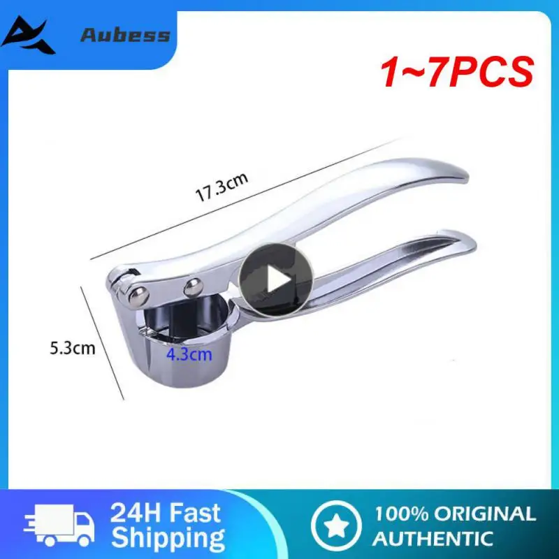 1-7PCS-Garlic-Press-Mincer-Stainless-Steel-Multifunction-Crusher ...