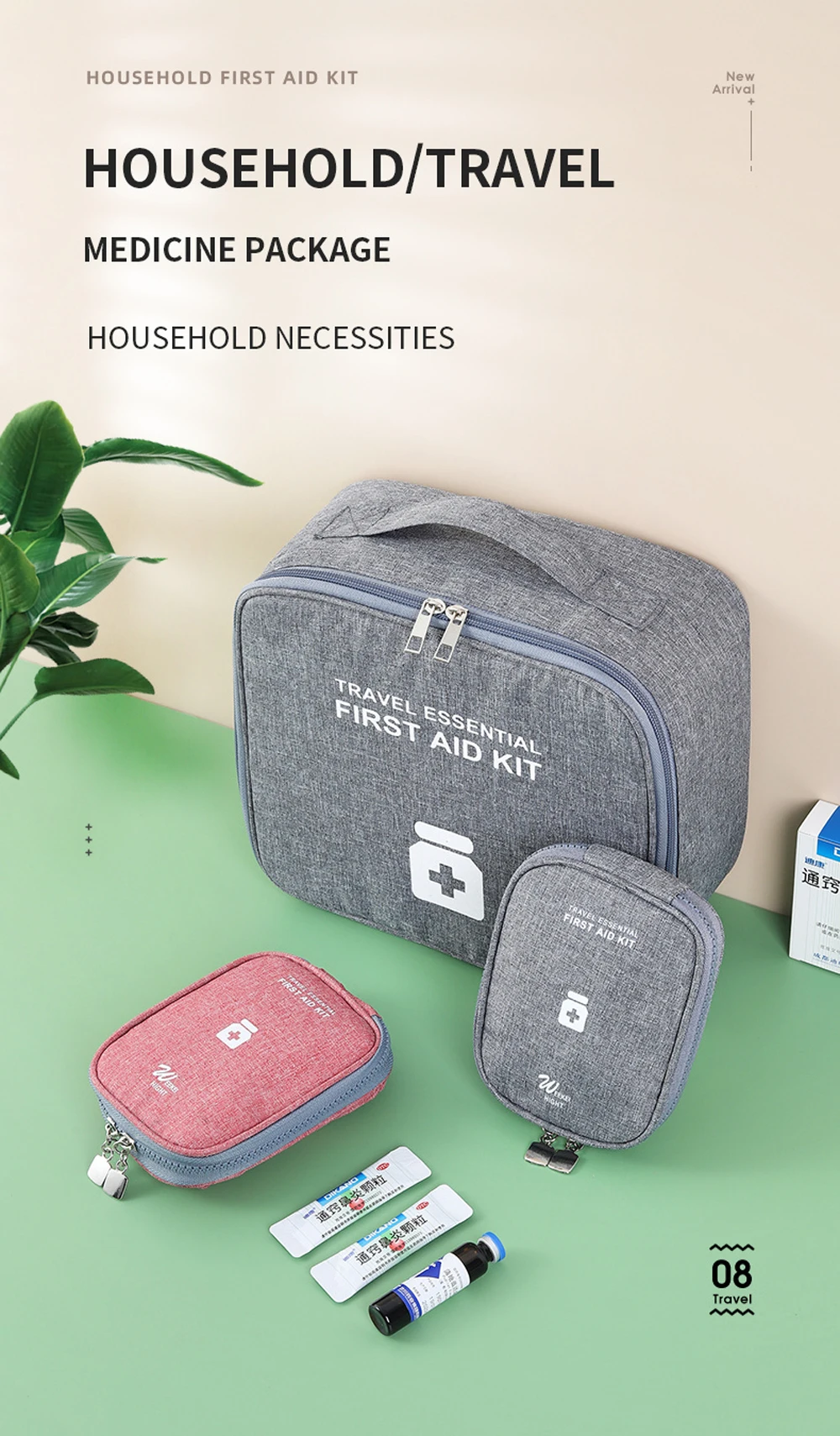 Trousse de secours,AfricLarge-Trousses de premiers soins portables pour la maison et la voiture ...