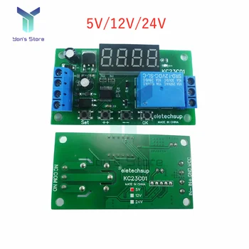 DC 5V 12V 24V 1 Way Multi-function Pulse Counter Relay Adjustable Time ...